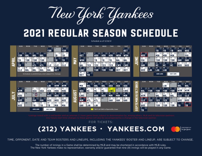 YANKEES - 2021 - New - York - Yankees - Printable - Preliminary ...