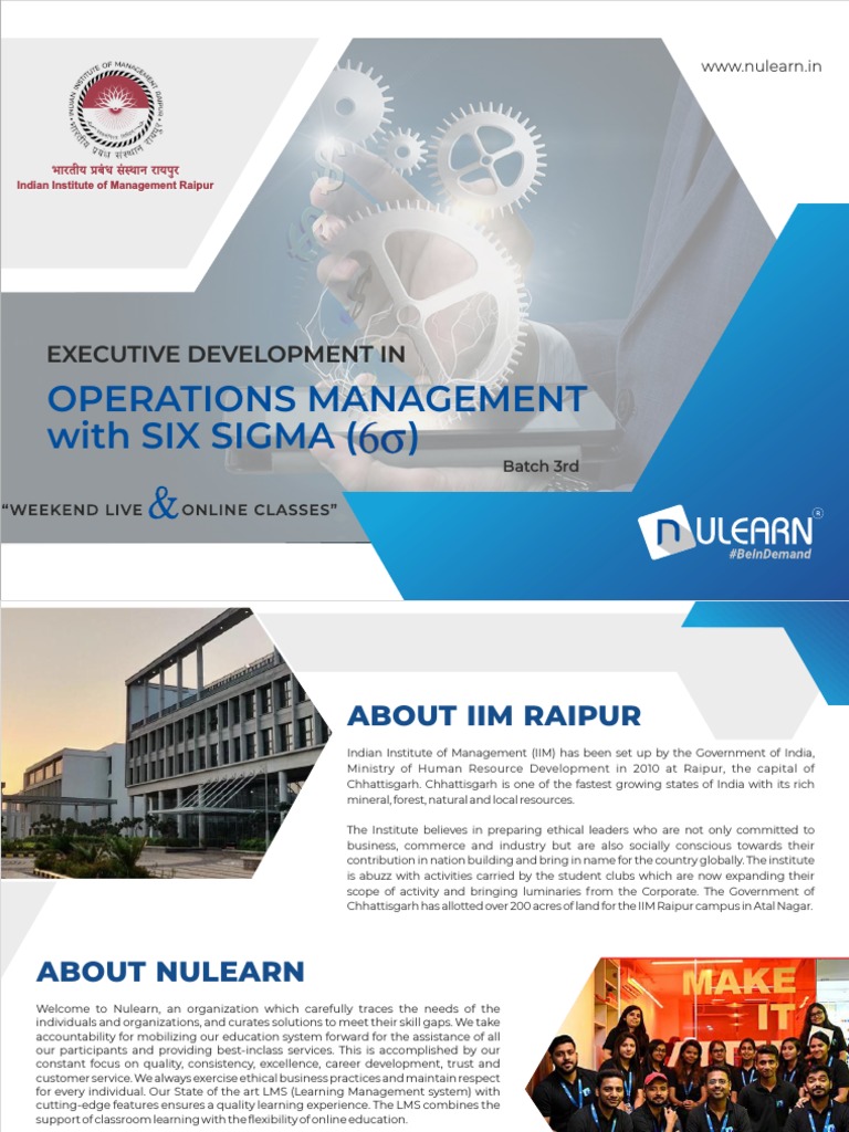 Operations Management With Six Sigma : Executive Development in ...