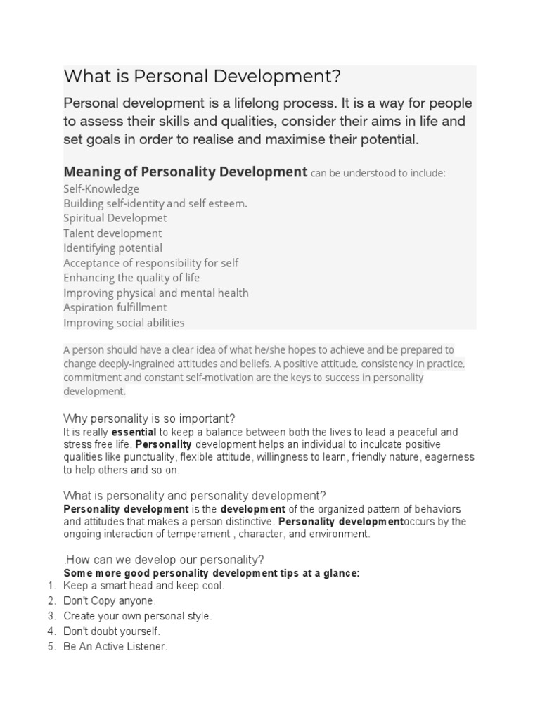 What Is Personal Development, NSTP | PDF | Extraversion And ...