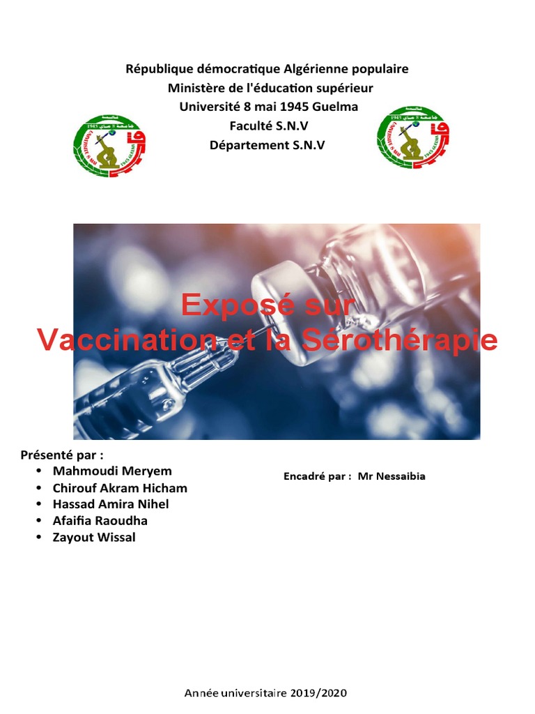 Vaccination vs Sérothérapie : Comparaison | PDF | Vaccins | Vaccination