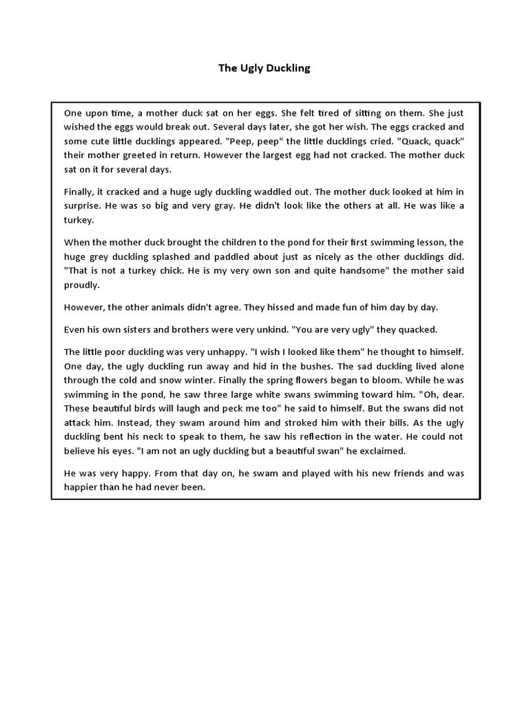 The Ugly Duckling | PDF | Duck | The Ugly Duckling