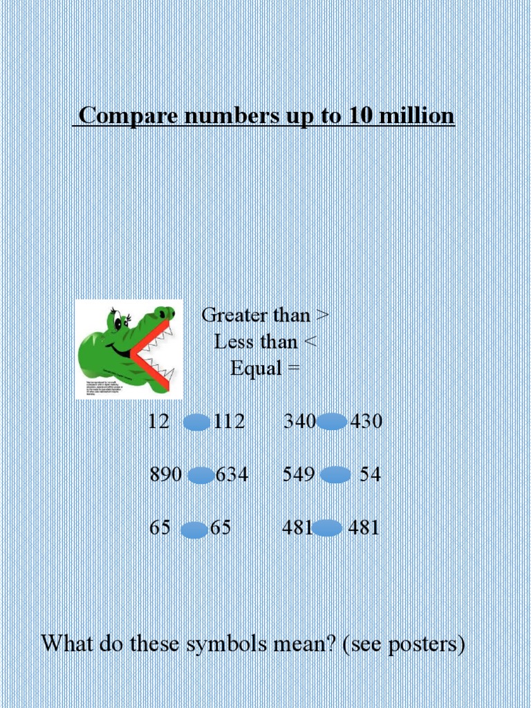 Compare The - Numbers To Million | PDF