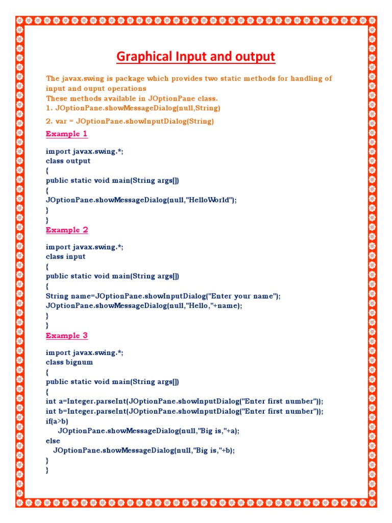 Gui Input and Output | PDF