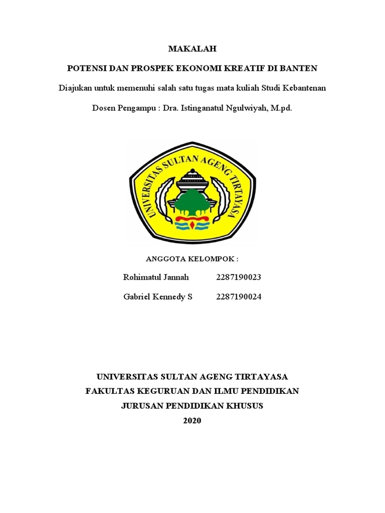 Ekonomi Kreatif Banten: Potensi dan Prospek | PDF