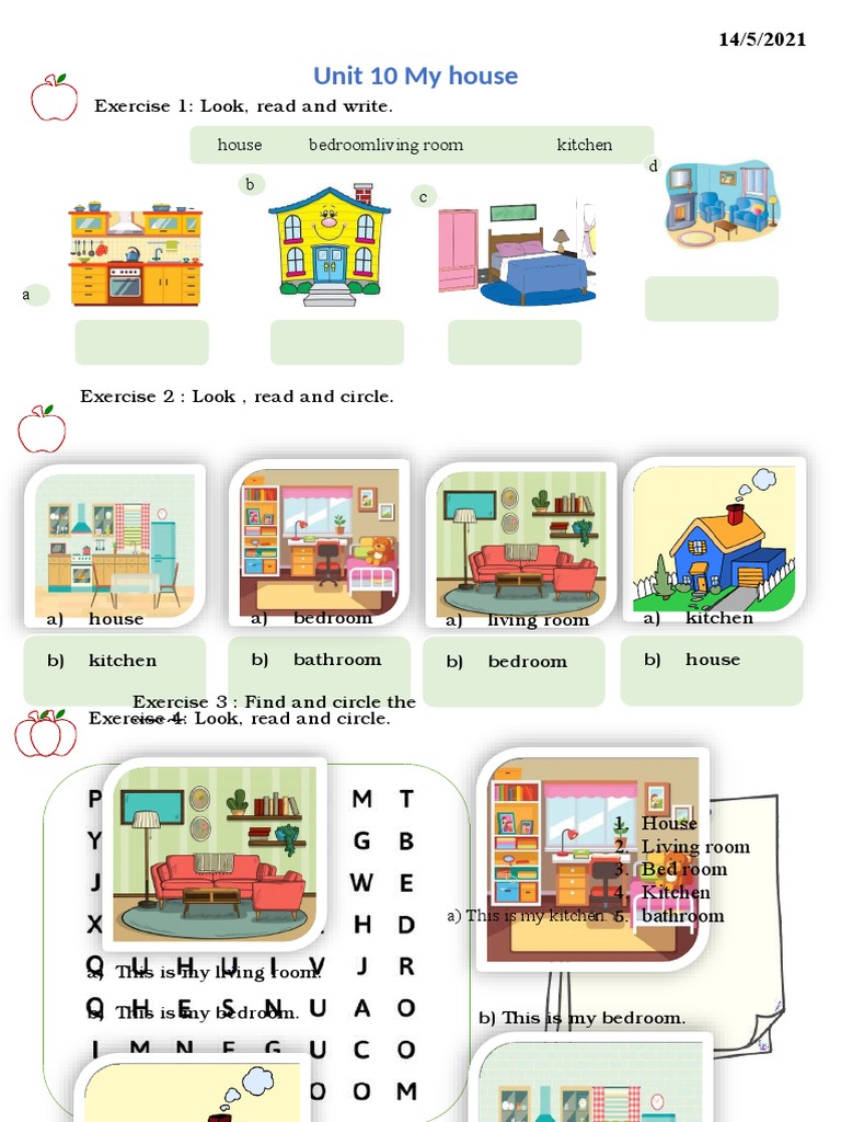 Unit 10 My House: 1. House 2. Living Room 3. Bed Room 4. Kitchen ...