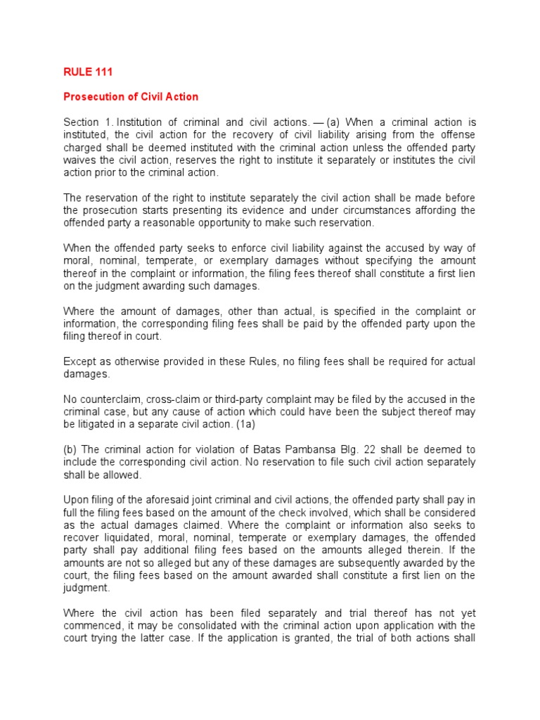 Rule 111 | PDF | Prejudice (Legal Term) | Lawsuit