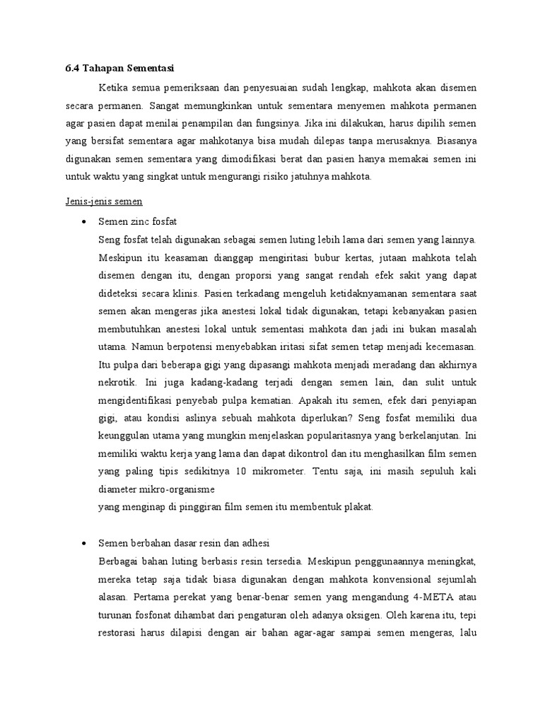 Tahapan Sementasi | PDF