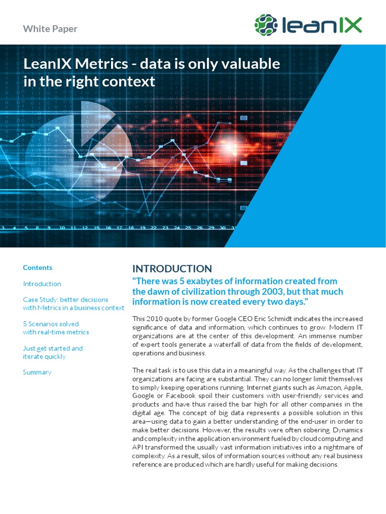 LeanIX Whitepaper-Metrics en | PDF | Application Software | Data