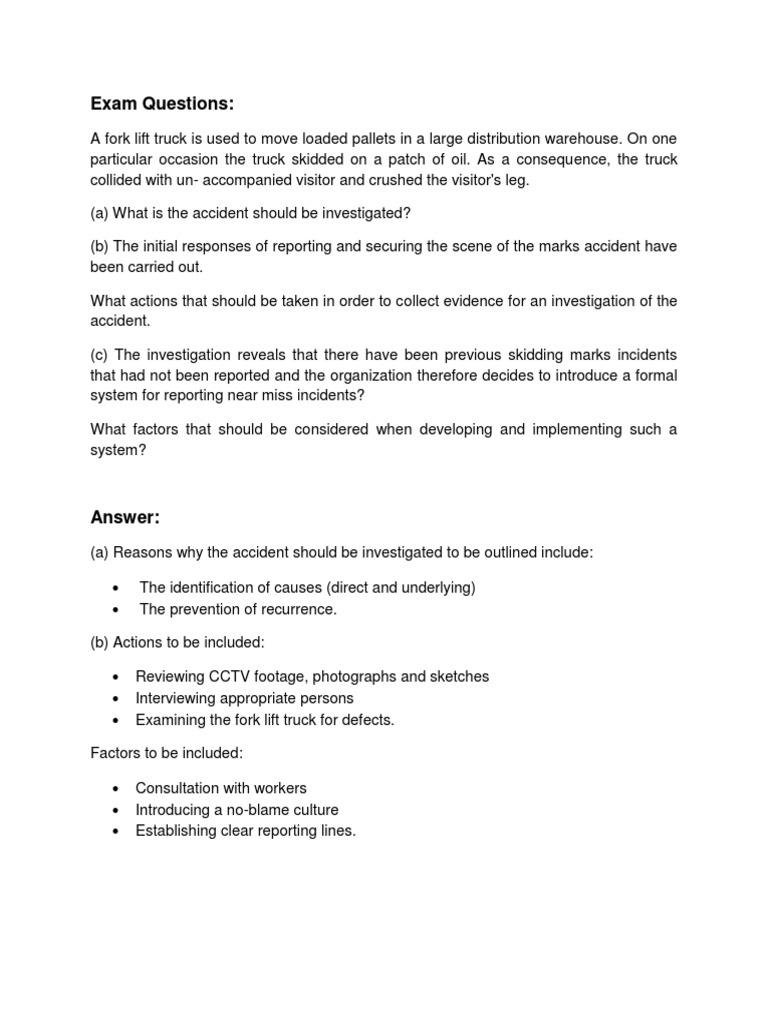 Scenario Based Q&As For Practice | PDF | Risk Assessment | Occupational ...