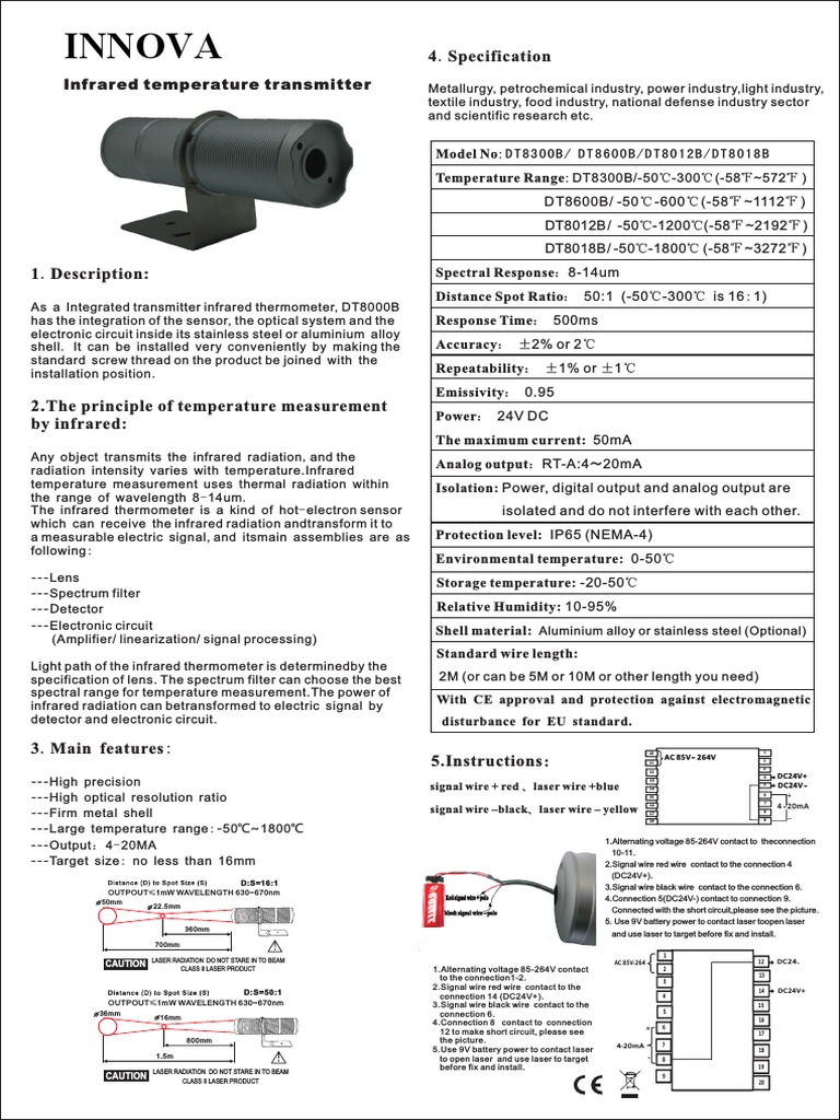 Innova IR Sensor With Analog Output | PDF | Infrared | Optical Filter