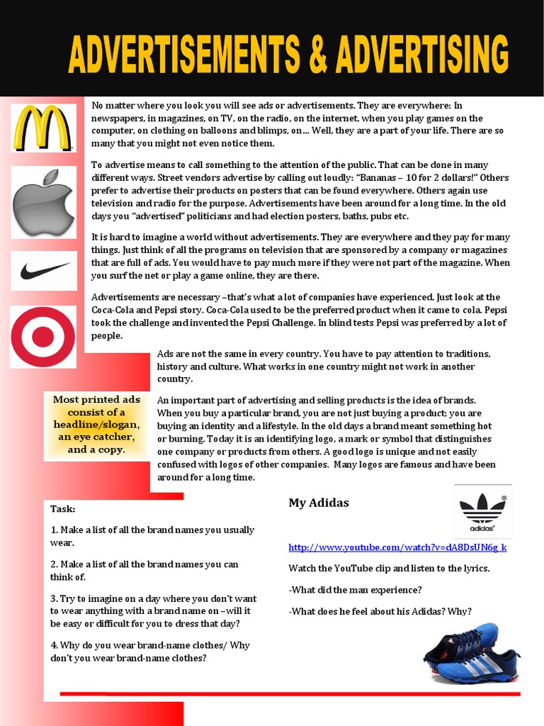 Advertisements are everywhere and necessary | PDF | Pepsi | Brand