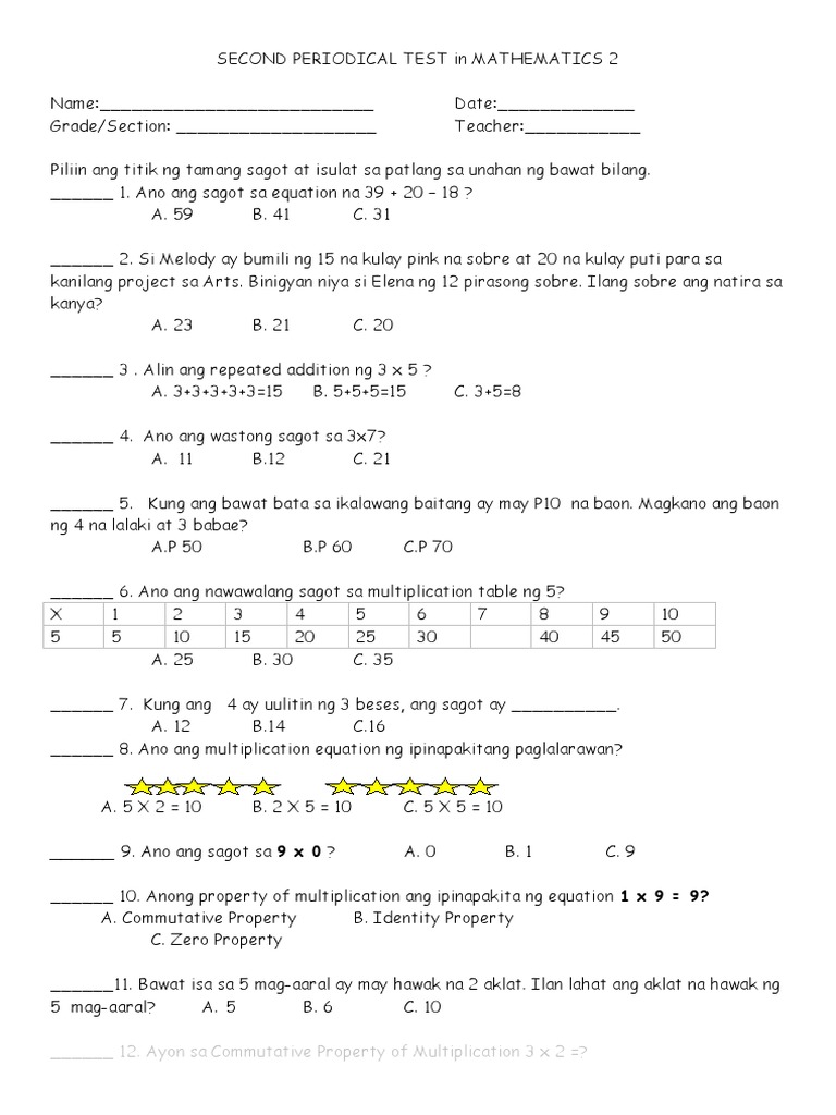 PT Mathematics 2 q2 | PDF