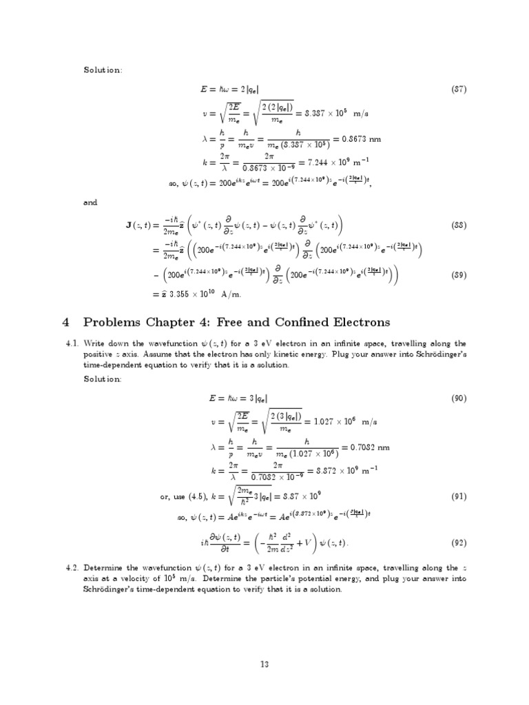 Quantum Mechanics Problem Set | PDF | Schrödinger Equation | Electronvolt