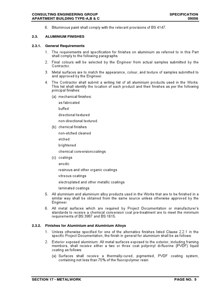 Consulting Engineering Group Specification Apartment Building Type-A, B ...
