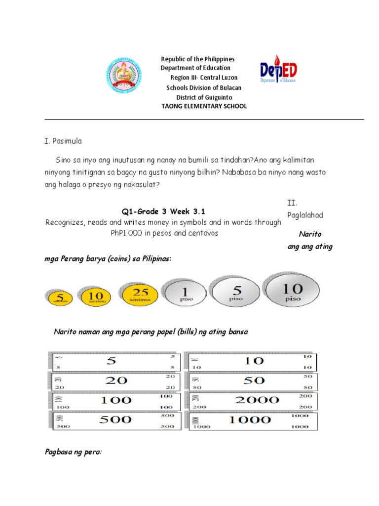 Learning Activity Sheet - Grade 3 | PDF
