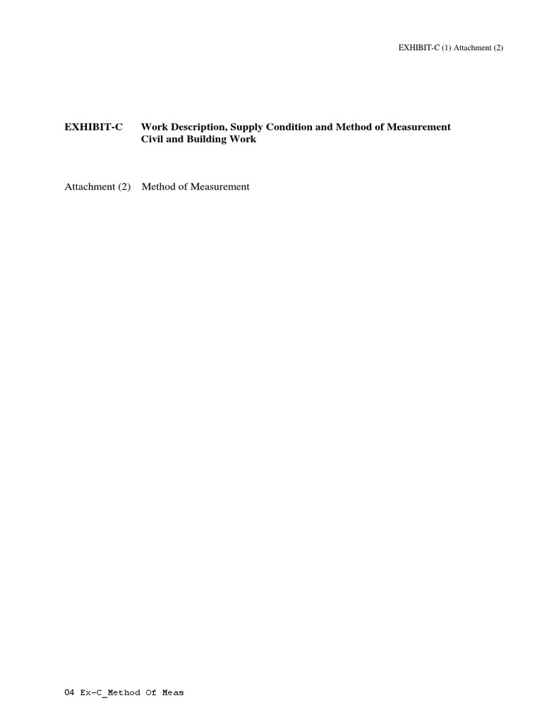 04 Ex-C - Method of Meas | PDF | Deep Foundation | Concrete
