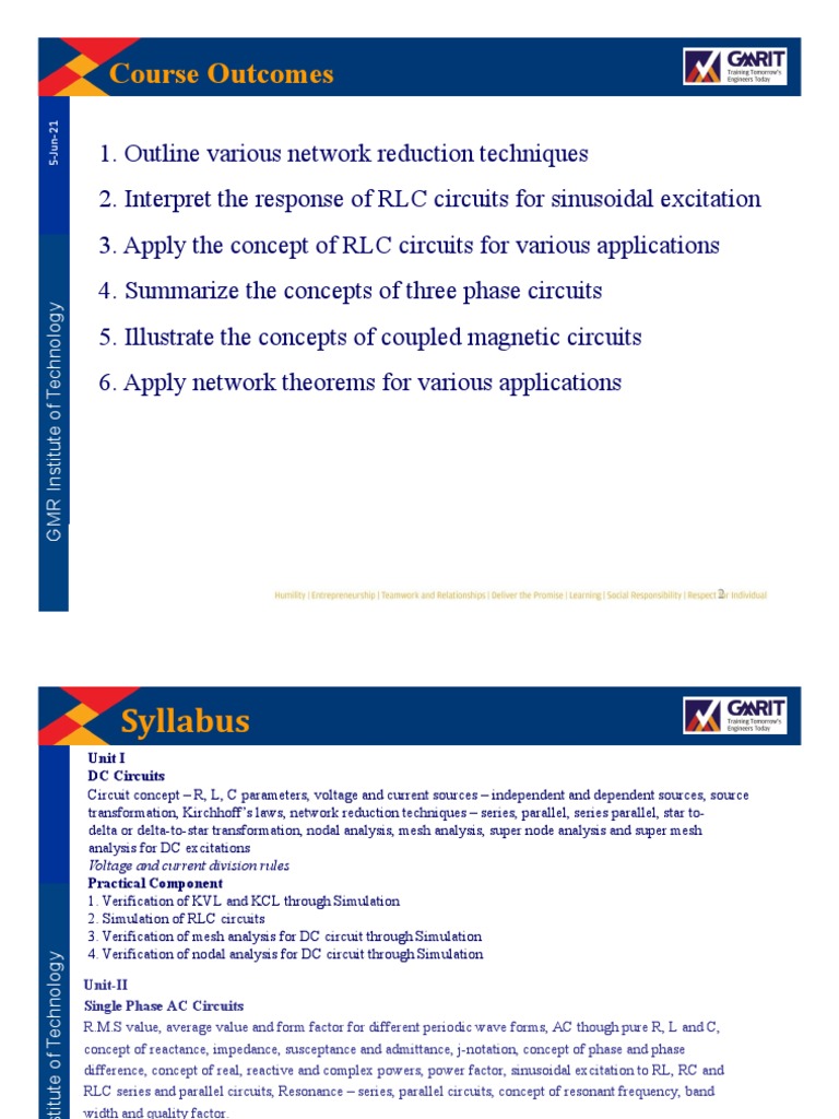 Electrical Circuits II RLC | PDF | Voltage | Electrical Network