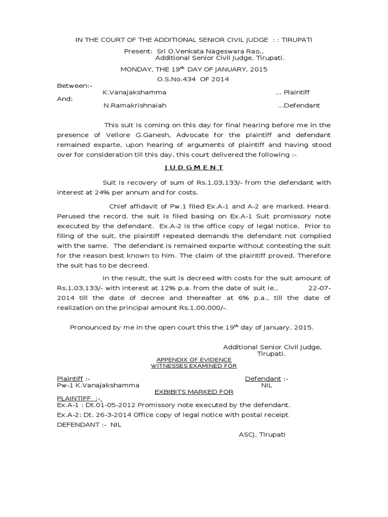 Judgment: Appendix of Evidence Witnesses Examined For | Download Free ...