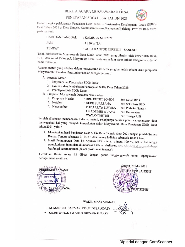 BA Musdes SDGS, Sangsit | PDF