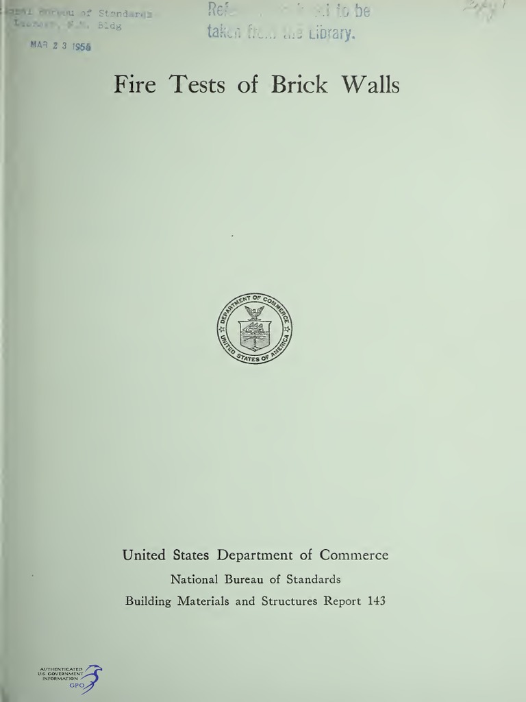 Fire Test of Brick Wall | PDF | Brick | Mortar (Masonry)