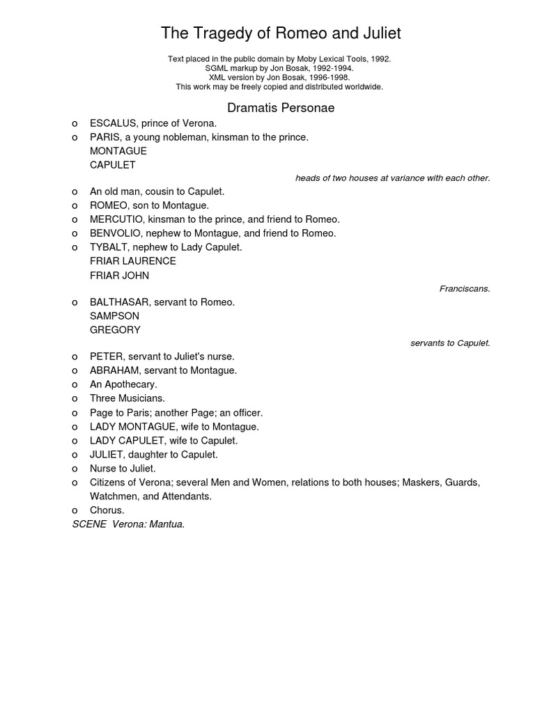 Romeo and Juliet | PDF | Characters In Romeo And Juliet | Romeo And Juliet