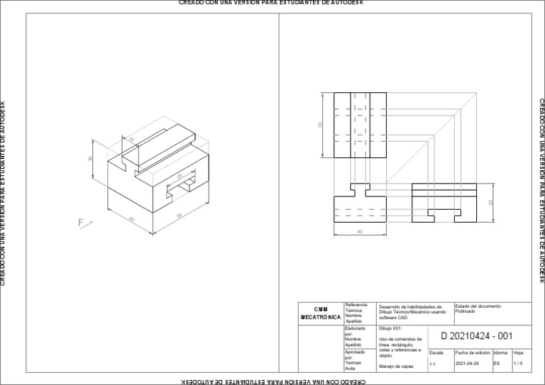 AutoCAD Isométrico, Ejemplo 01 | PDF | Autodesk | Informática