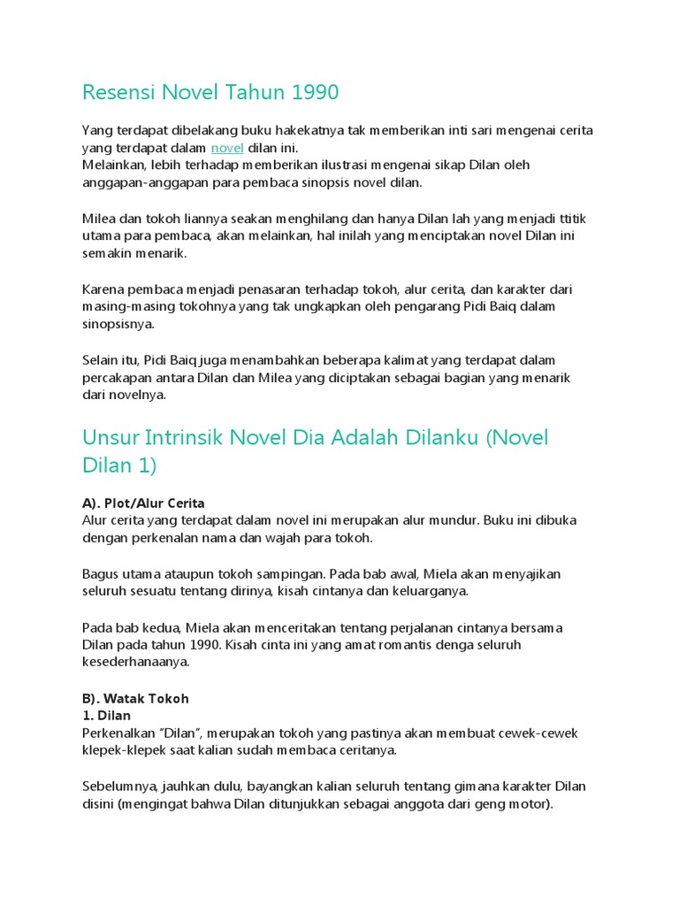 Resensi Novel Tahun 1990 | PDF