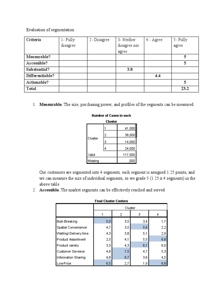 Criteria Measurable Accessible Substantial Differentiable Actionable Total Pdf Market 