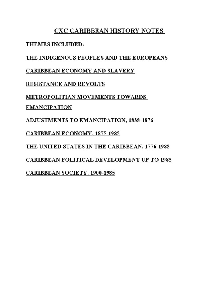 Csec Caribbean History (All 9 Themes) | PDF | Christopher Columbus ...