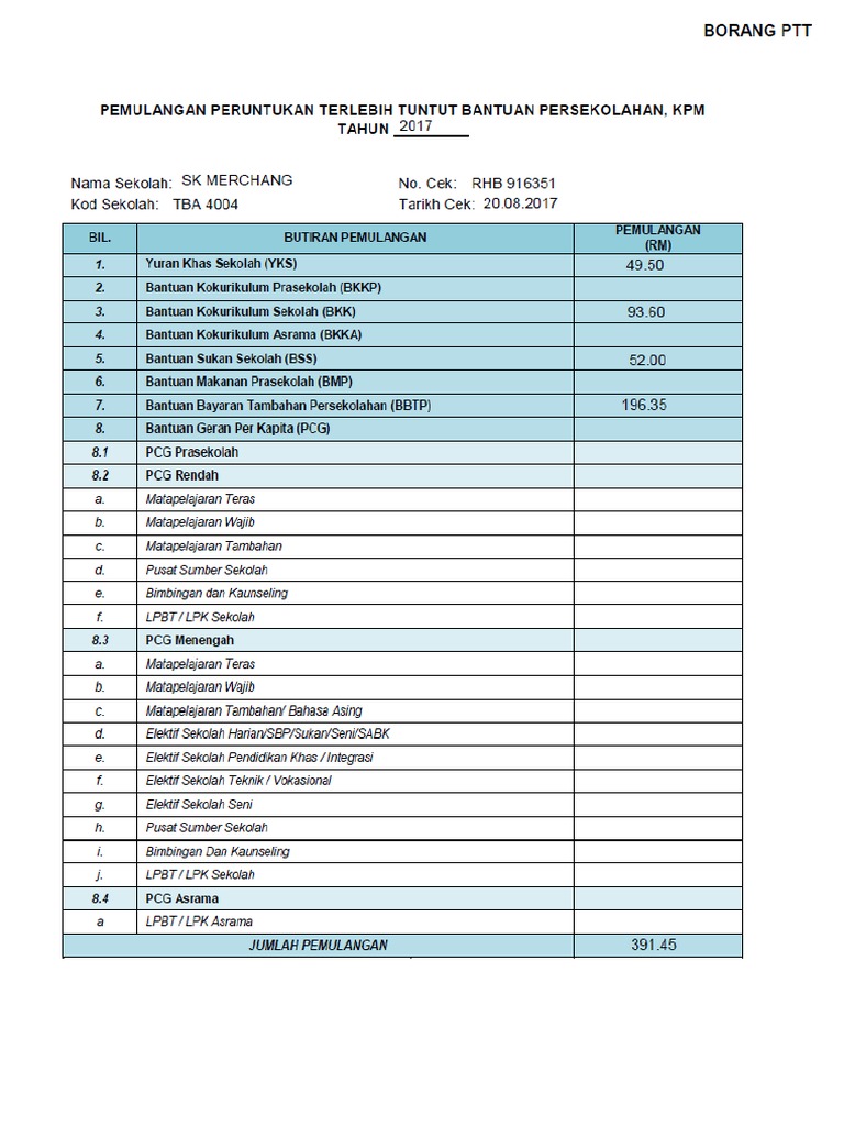 Borang PTT | PDF