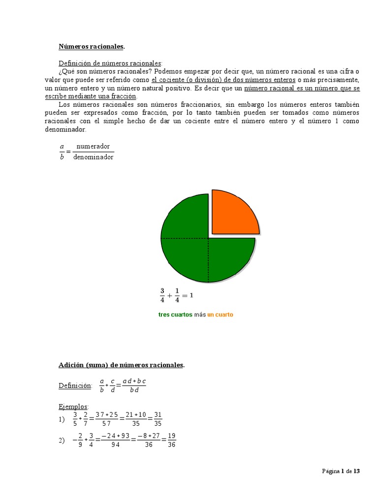 002 Números Racionales Las 6 Operaciones Elementales 001 | PDF ...