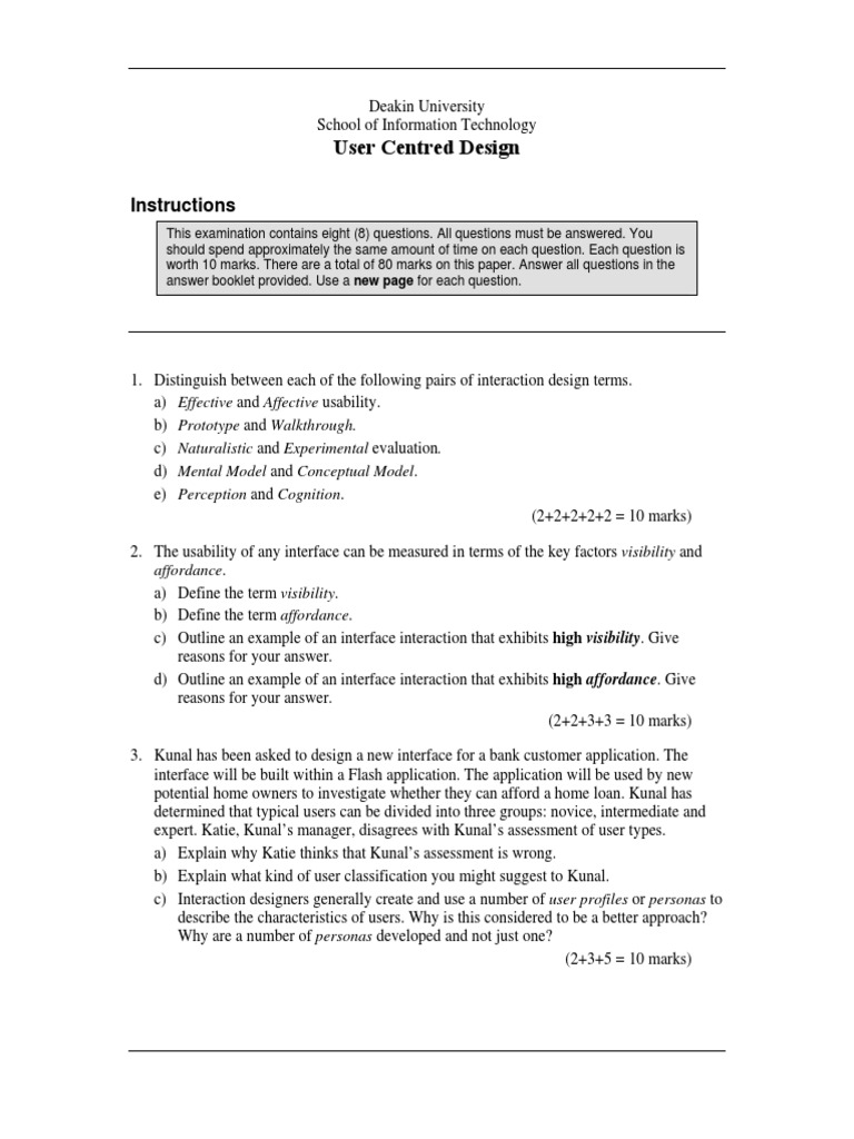 User Centred Design: Instructions | PDF | Usability | Interface (Computing)