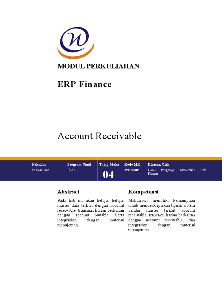 Akun Piutang dalam ERP Finance | PDF