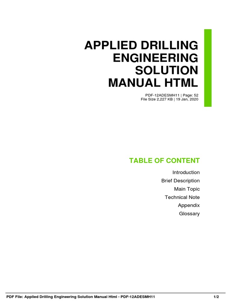 A Comprehensive Guide to Applied Drilling Engineering Solutions ...