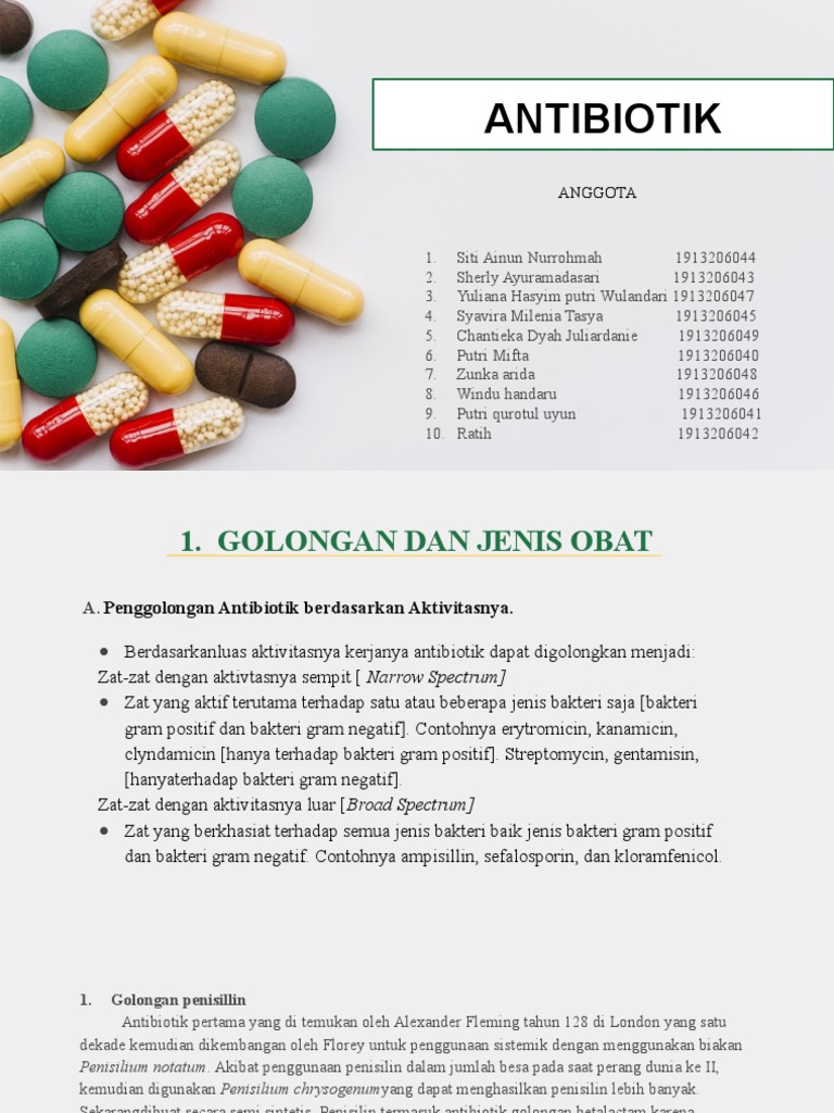 Antibiotik: Golongan & Mekanisme | PDF