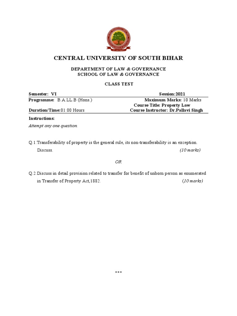 Class Test Tpa | PDF