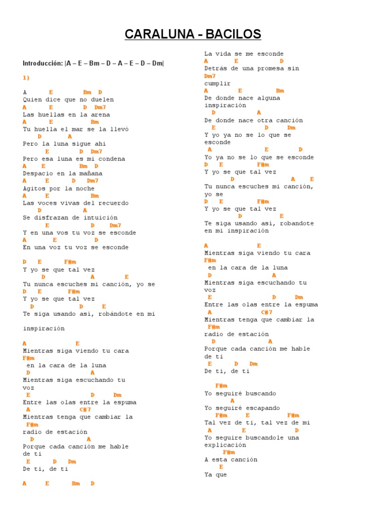 Bacilos Caraluna | PDF | Entretenimiento (general)