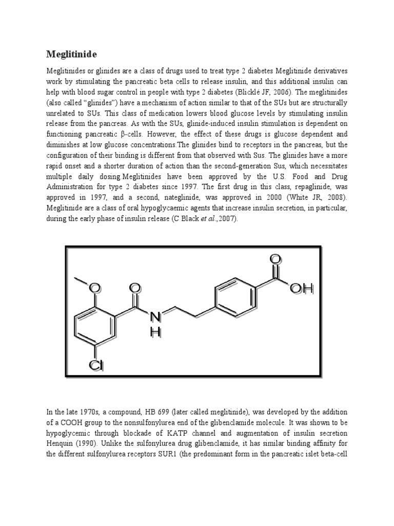 Meglitinides Project | PDF | Insulin | Hypoglycemia