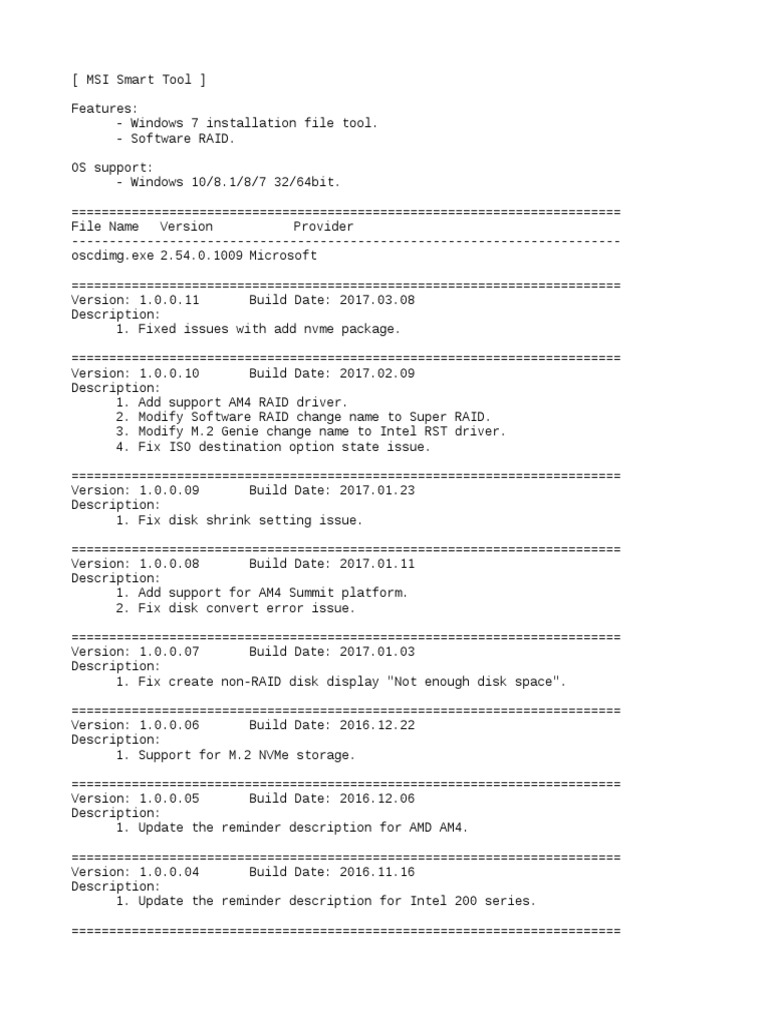 MSI Smart Tool ReleaseNote | PDF | Windows 7 | Ibm Pc Compatibles