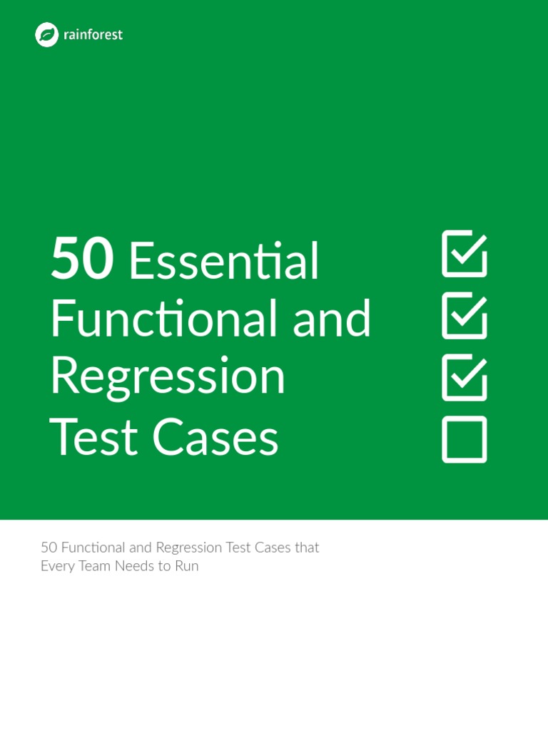 Ebook Functional Testing Checklist RainforestQA | PDF | Software ...