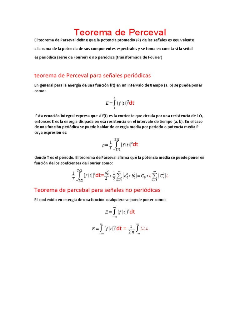 Teorema de Parseval | PDF