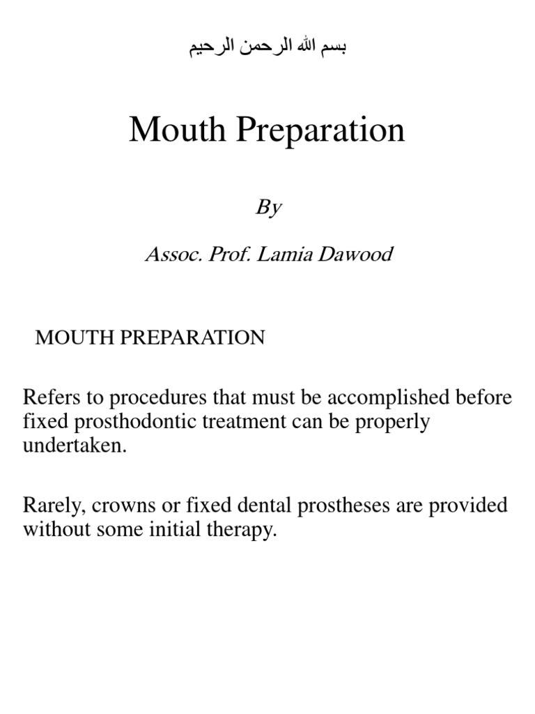 3-Mouth Preparation | PDF | Periodontology | Face
