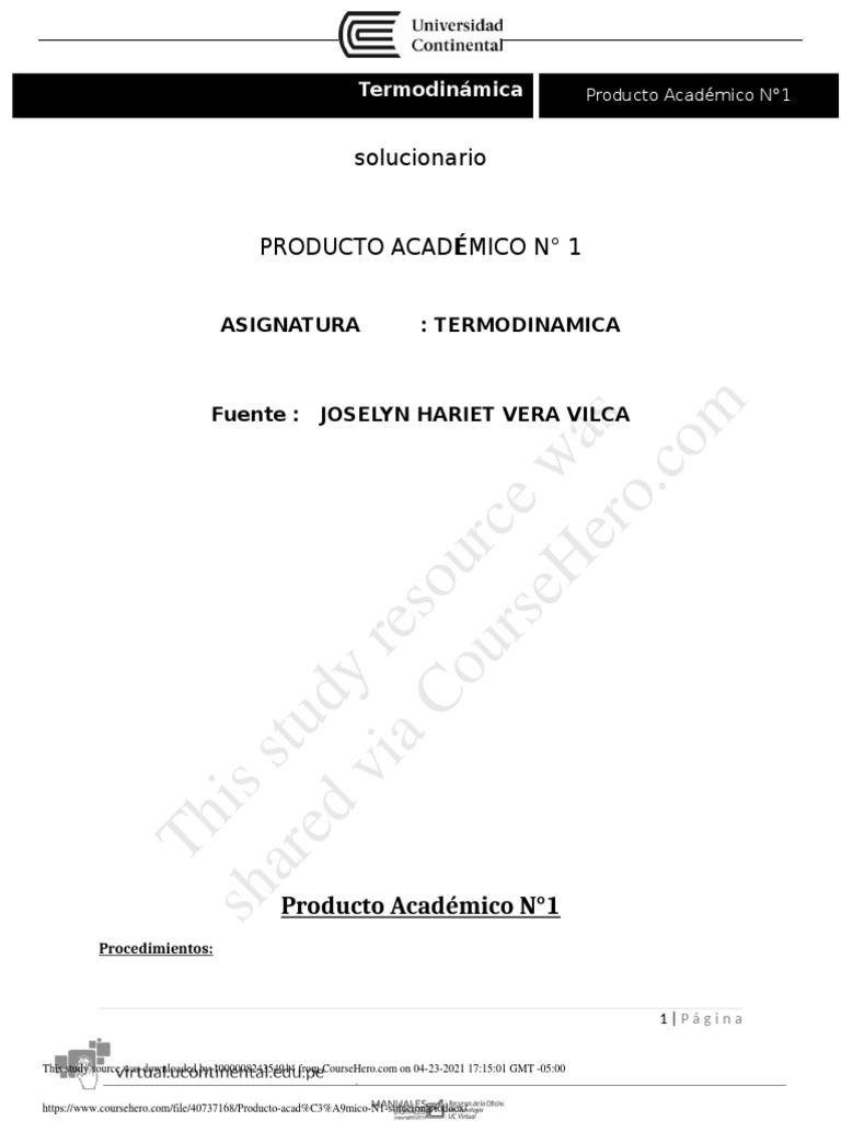 Producto Acad Mico N 1 Solucionario | PDF | Líquidos | Fase (materia)