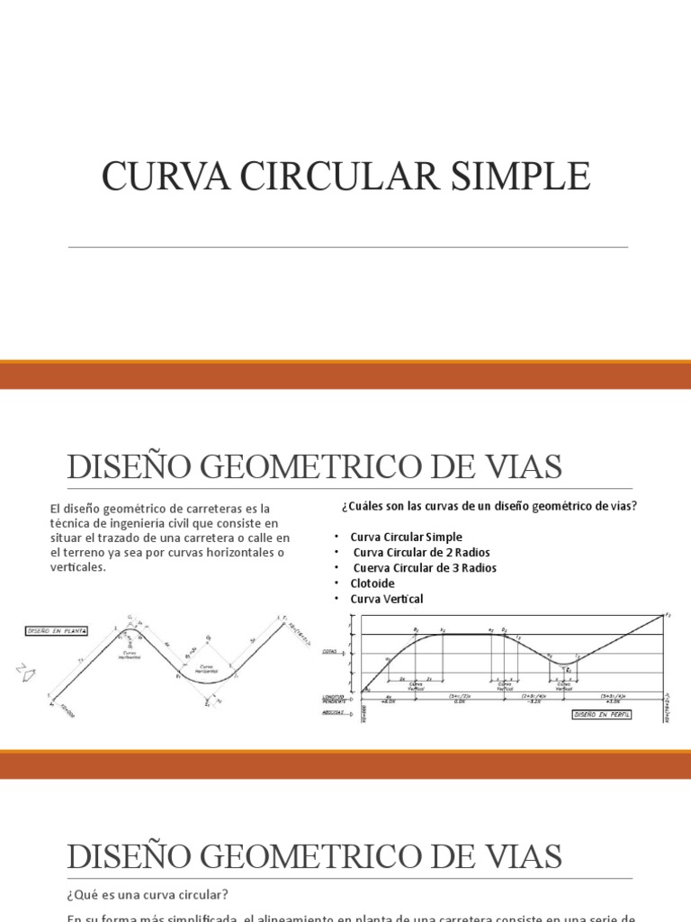 Curvas circulares simples en el diseño geométrico de vías | PDF | Curva ...