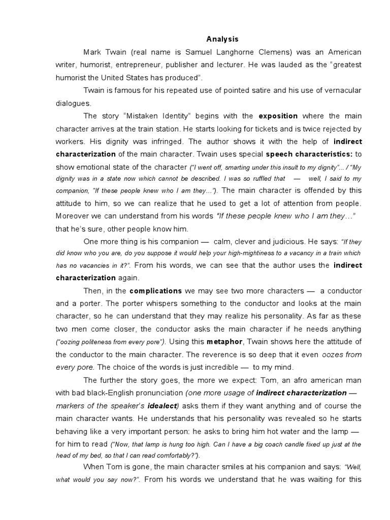 Analysis Twain | PDF | Mark Twain