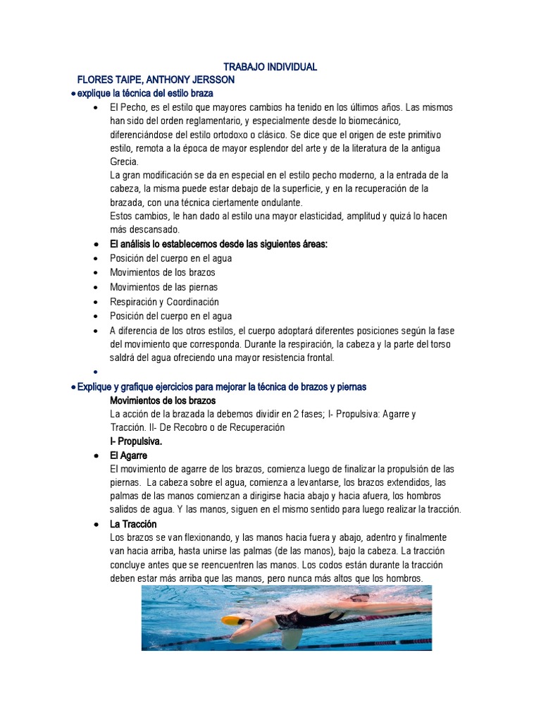 Estilo Pecho o Braza | PDF | Nadando | Deportes