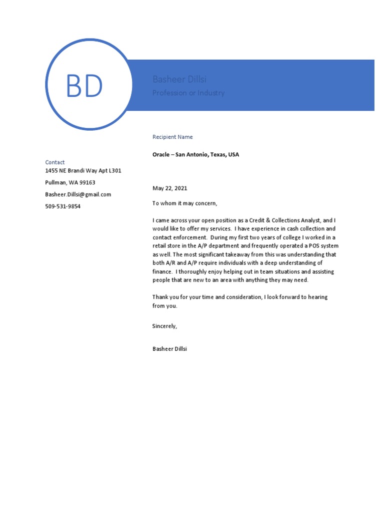 Cover Letter BD | PDF | Law