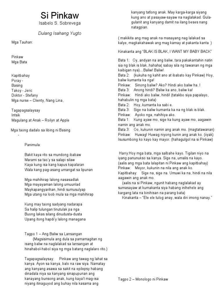 Script Sa Filipino | PDF