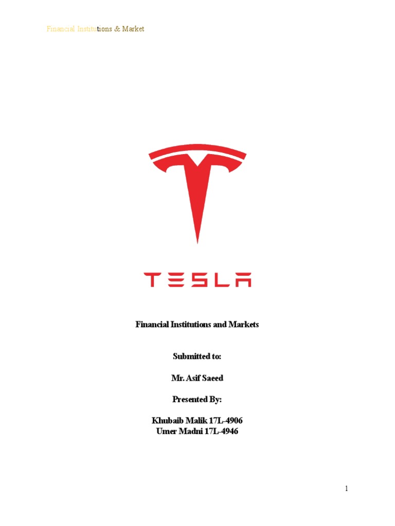 Tesla Report - A Detailed Financial Ratios Analysis | PDF | Stocks ...