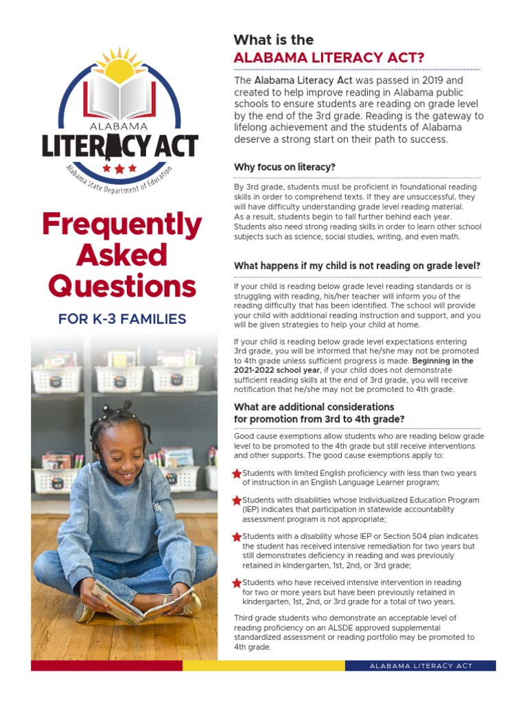 Alabama Literacy Act - Frequently Asked Questions For K-3 Families ...